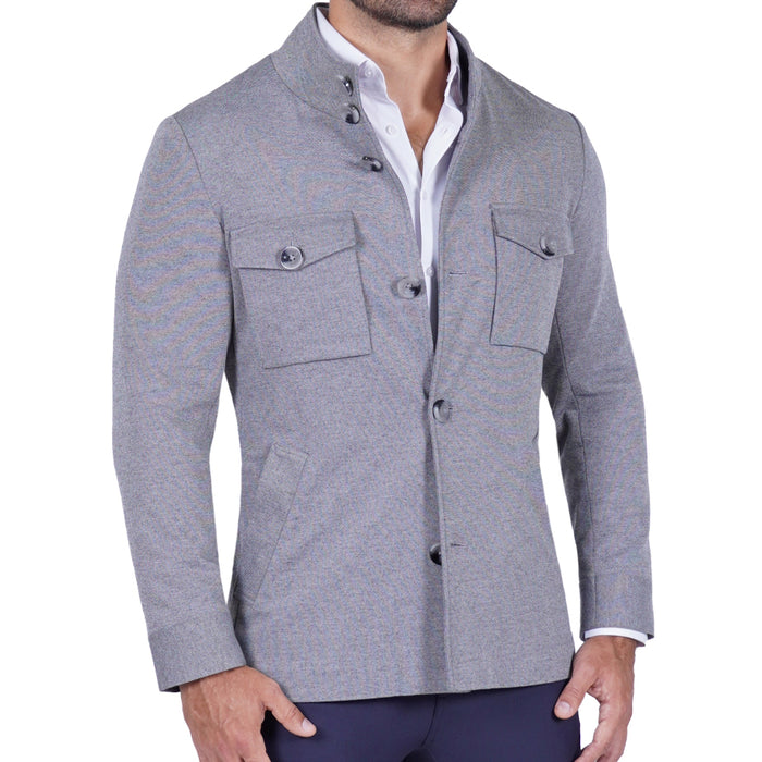 Knit Field Jacket - Grey