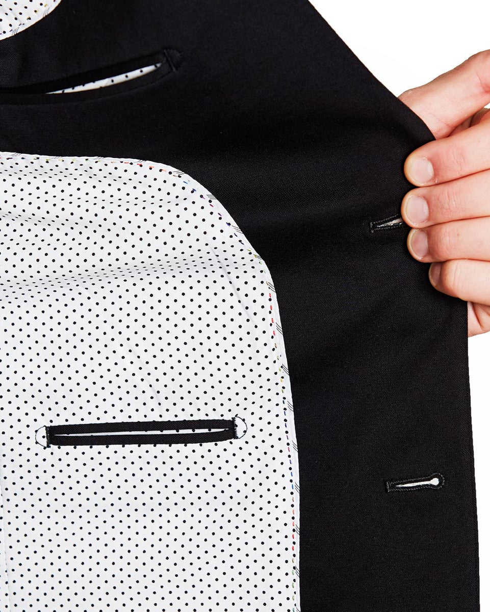 Athletic Fit Stretch Suit - Black