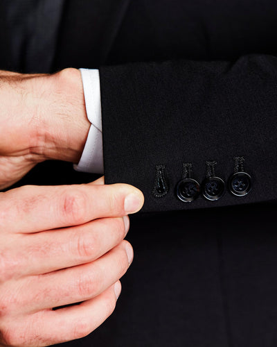 Athletic Fit Stretch Suit - Black